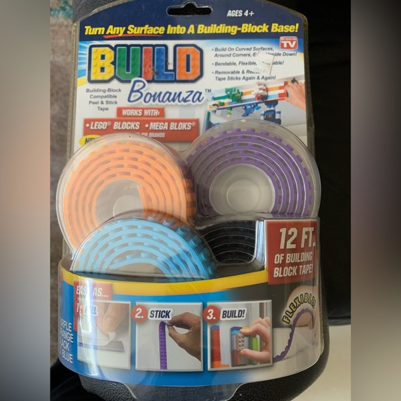 Lego | Toys | Nwt Build Bonanza Block Peel Stick Tape Works With Lego ...